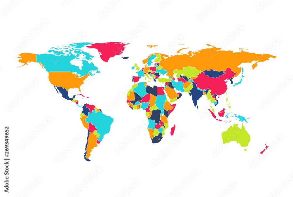 Fototapeta mapa świata dla dzieci Colorful Hi detailed Vector world map ... Fototapeta mapa świata dla dzieci Colorful Hi detailed Vector world map ...