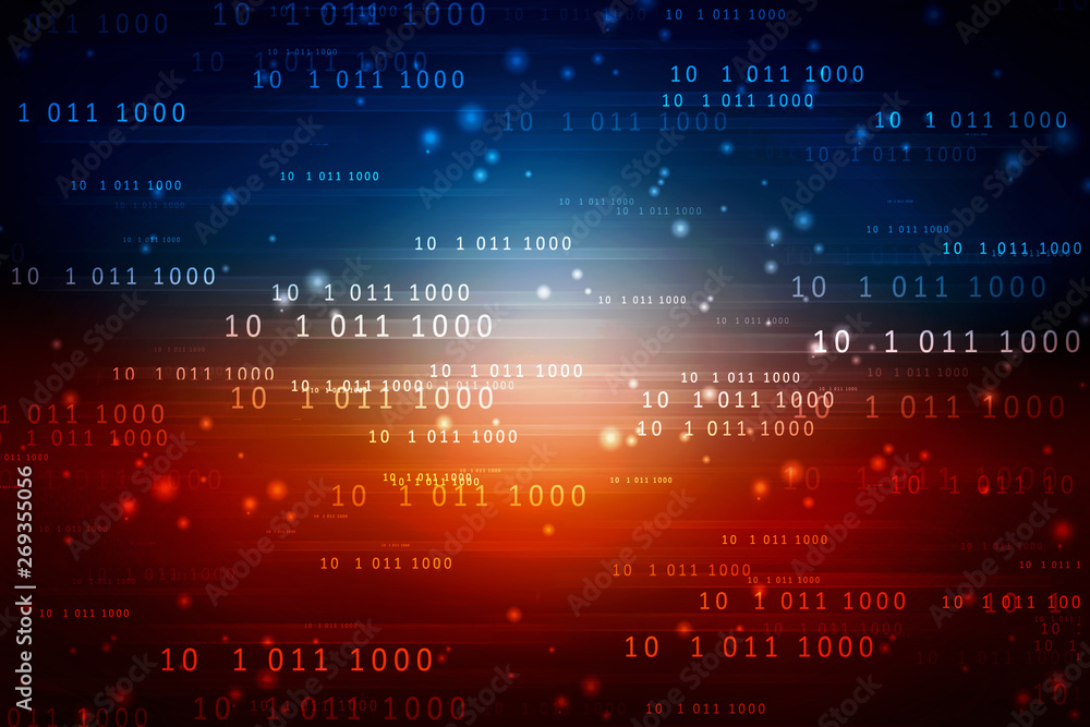 ภาพประกอบสต็อก 2d illustration abstract digital binary data on computer ...