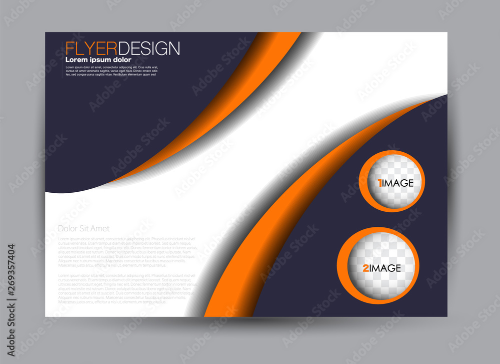 Landscape wide flyer template. Billboard banner abstract background ...