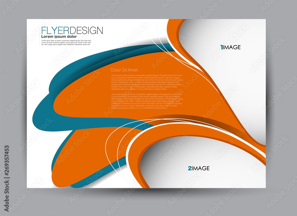 Landscape wide flyer template. Billboard banner abstract background ...