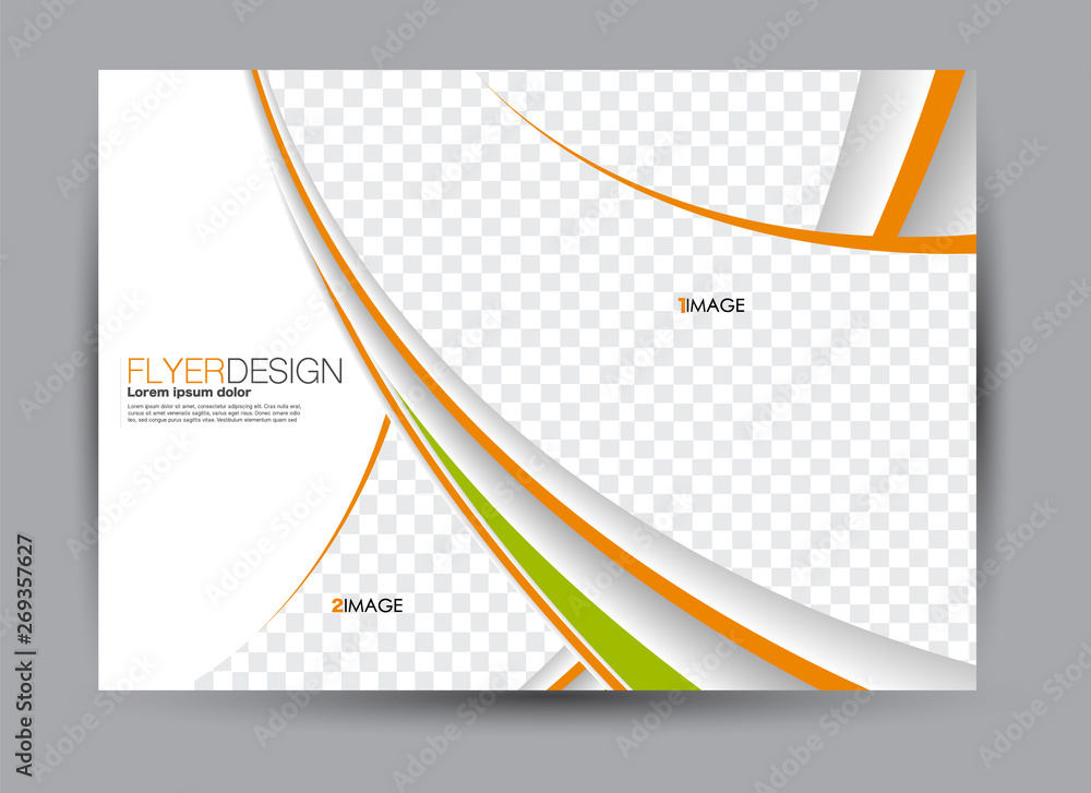 Landscape wide flyer template. Billboard banner abstract background ...