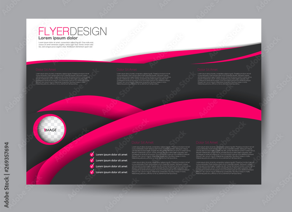 Landscape wide flyer template. Billboard banner abstract background ...