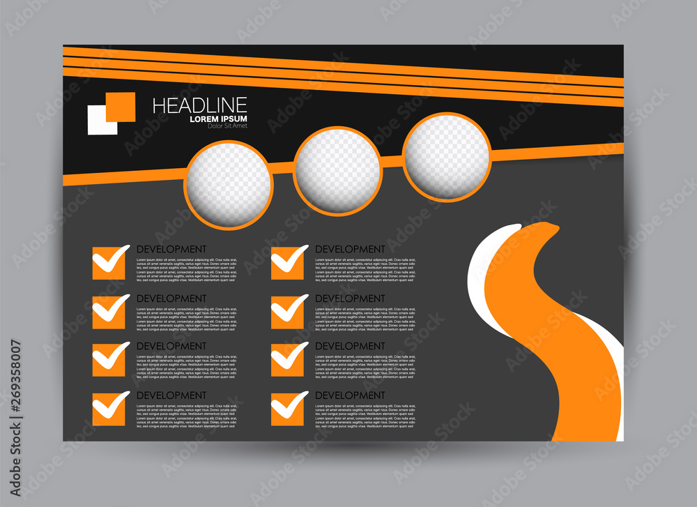 Landscape wide flyer template. Billboard banner abstract background ...