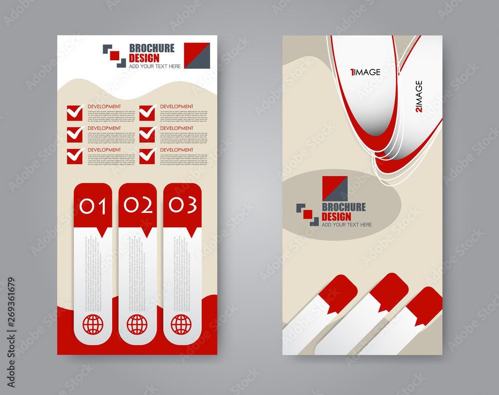 Flyer template. Vectical banner design. Modern abstract two side narrow ...