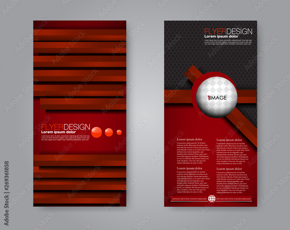 Flyer template. Vectical banner design. Modern abstract two side narrow ...