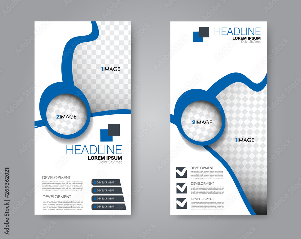 Flyer template. Vectical banner design. Modern abstract two side narrow ...