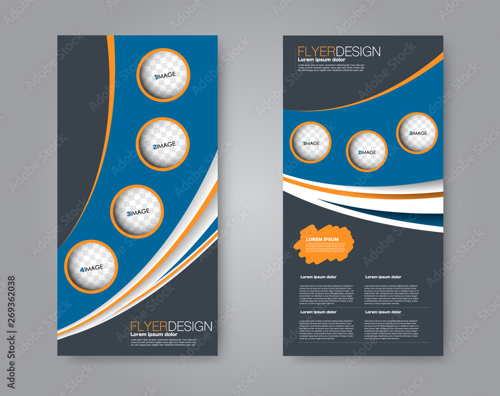 Flyer template. Vectical banner design. Modern abstract two side narrow ...