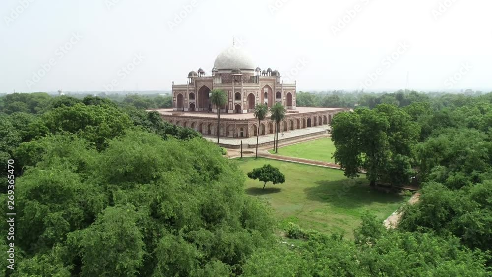 Humayun Tomb, Delhi, India, July 29th 2018: Aerial view of magnificent ...