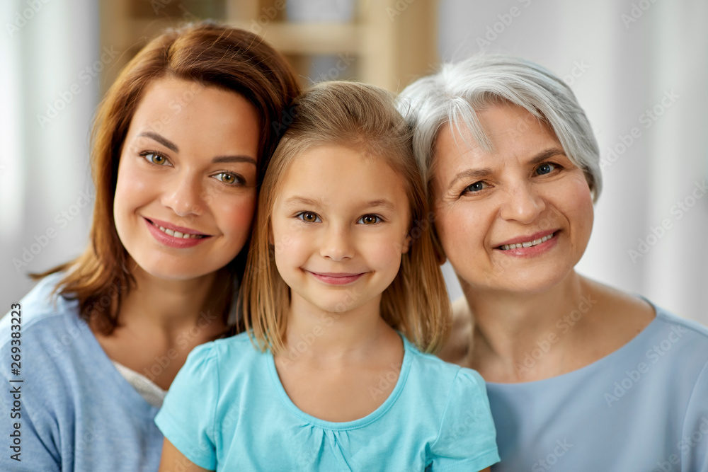 family, generation and female concept - portrait of smiling mother ...