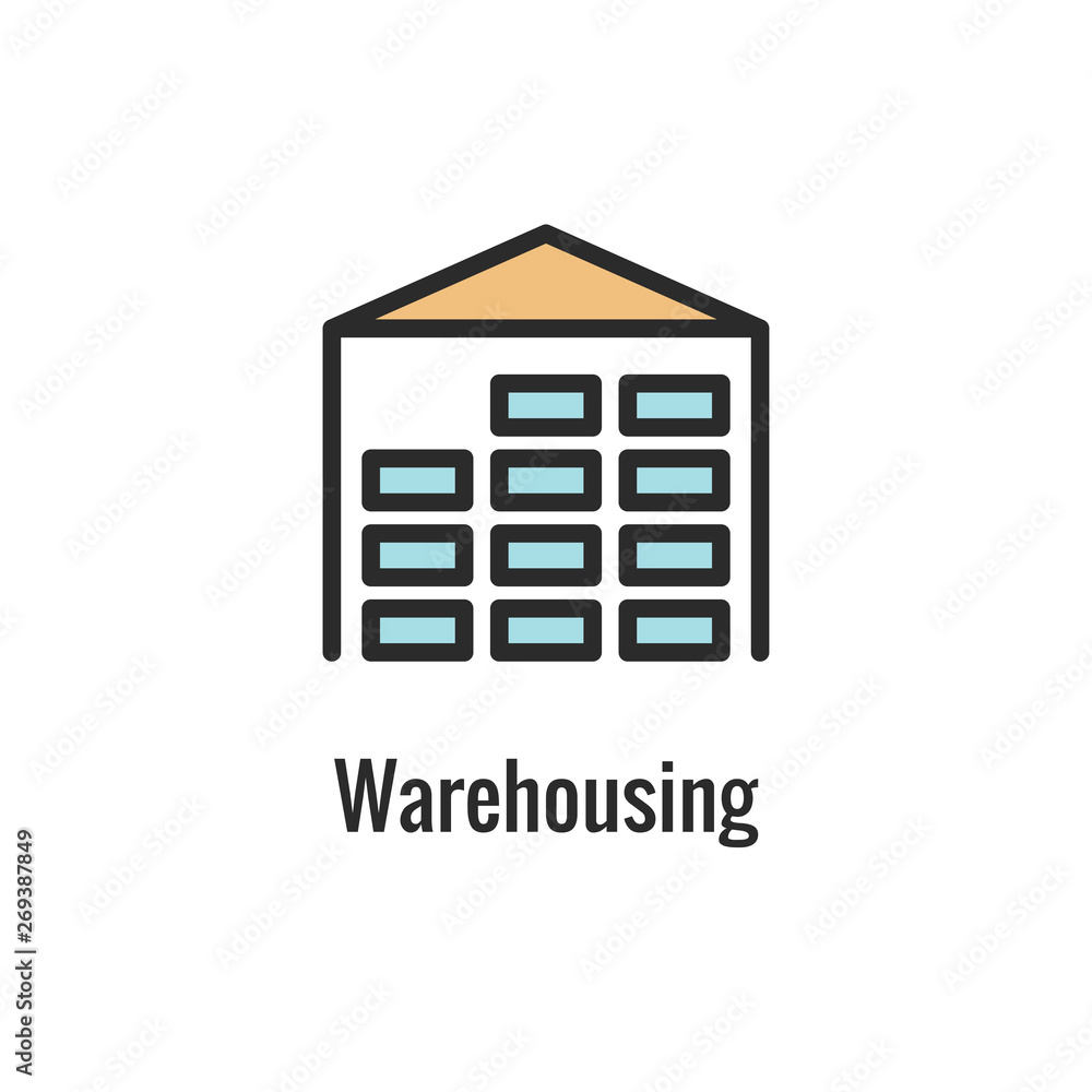 Shipping and Receiving Icon Set with Boxes, Warehouse, checklist, etc ...