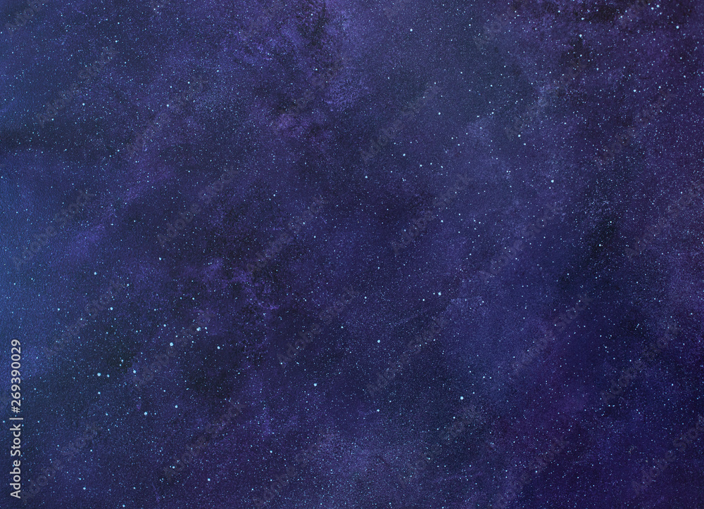 Purple abstract background with white powder, abstract space, universe ...