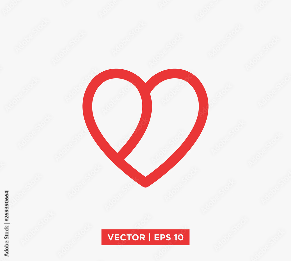 Heart Logo Icon Vector Illustration Stock Vector | Adobe Stock