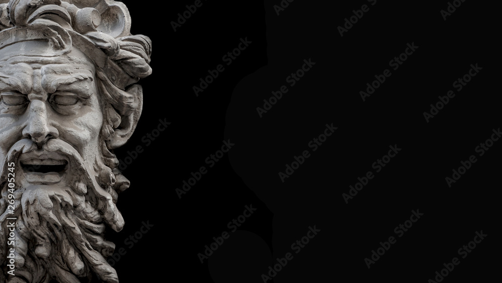 Figure of ancient old scary bearded warrior as gatekeeper isolated at ...