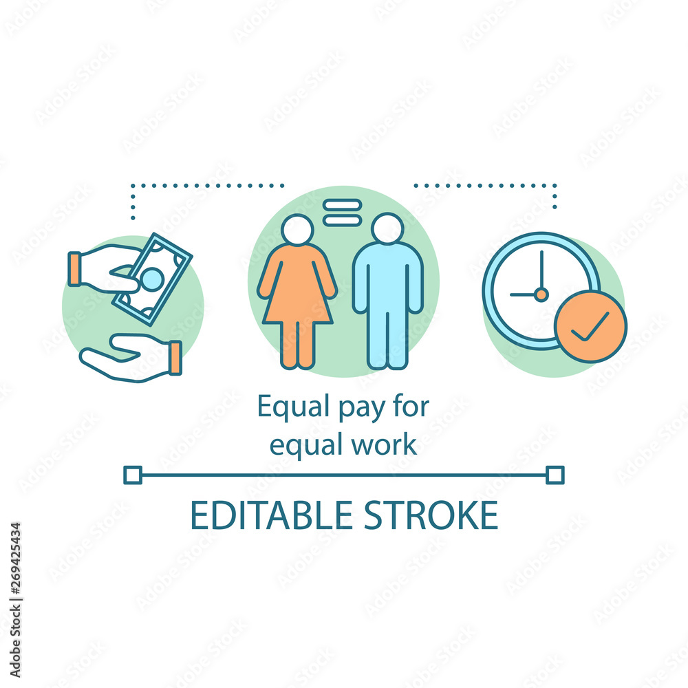 Equal pay for equal work concept icon Stock Vector | Adobe Stock