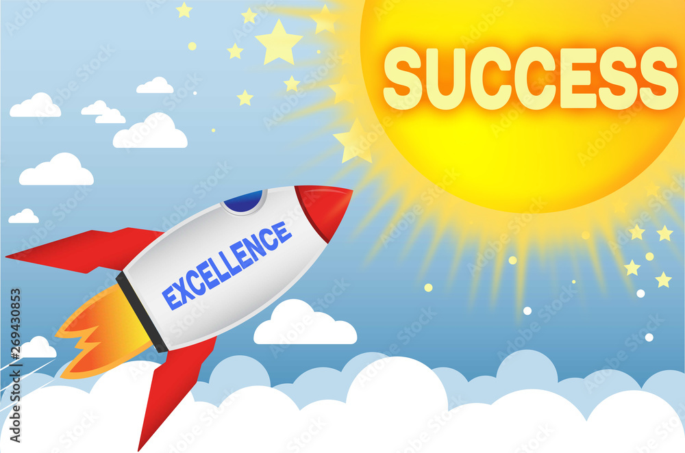 Excellence connects to success in business,work and life - symbolized ...