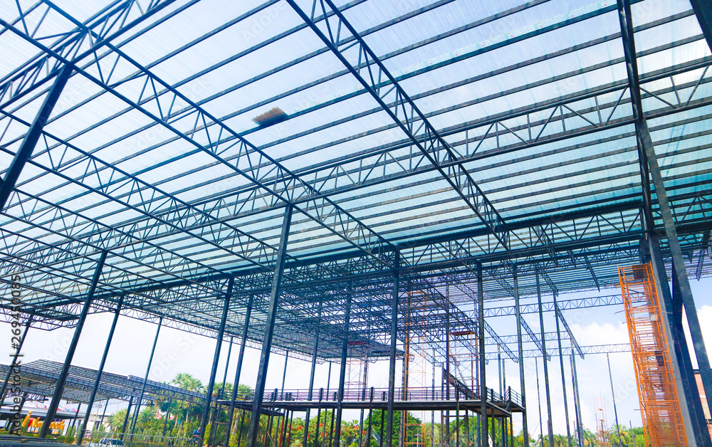 Metal steels and aluminium frame structure for factory and warehouse ...