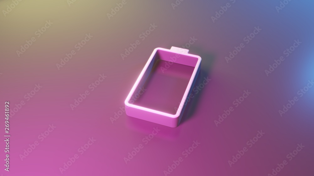 Poster 3d vertical symbol of empty battery icon render – Wall Art ...