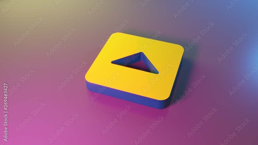 3d symbol of caret square up icon render Stock Illustration | Adobe Stock