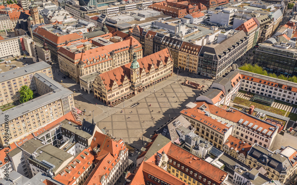 Historical market square in Leipzig Stock Photo | Adobe Stock