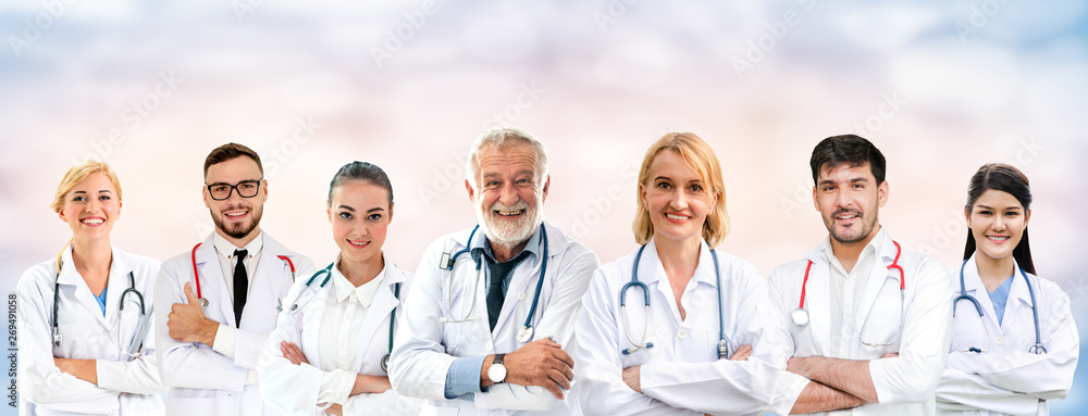 Healthcare people group. Professional doctor working in hospital office ...