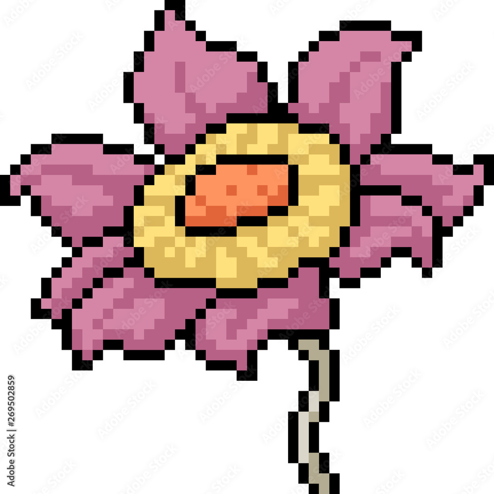 vector pixel art fantasy flower Stock Vector | Adobe Stock