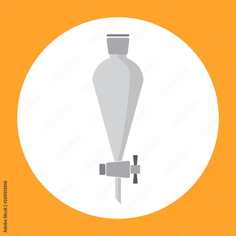 Icon of science equipment, a separatory funnel with stopper Stock ...