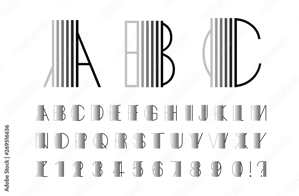 Abstract font. Abstract alphabet. Font design. Minimalist alphabet. Abc ...