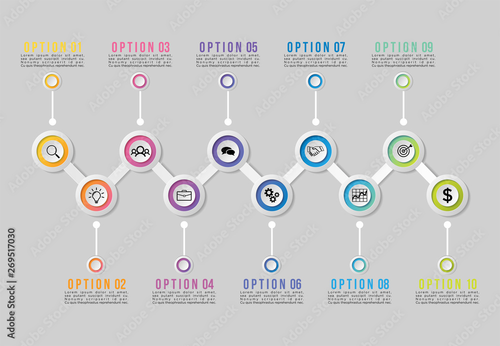 Grafika wektorowa Stock: Vector Infographic Design Template with ... Grafika wektorowa Stock: Vector Infographic Design Template with ...
