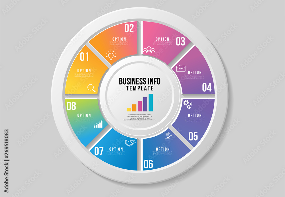 Vector Infographic Design Template with Options Steps and Marketing ...