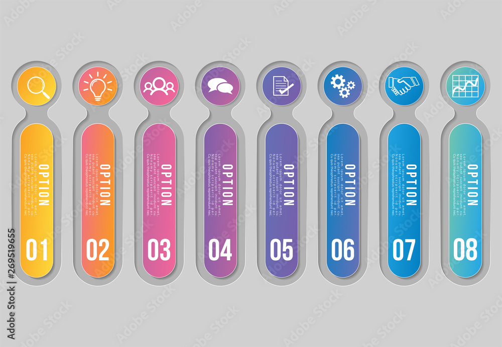 Vector Infographic Design Template with Options Steps and Marketing ...