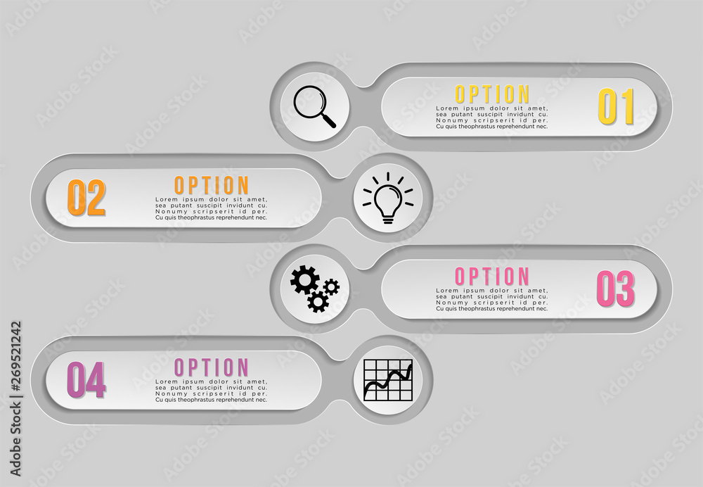 Vector Infographic Design Template with Options Steps and Marketing ...