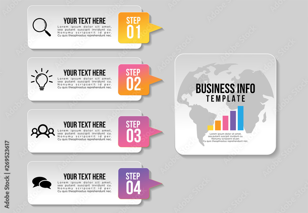 Vector Infographic Design Template with Options Steps and Marketing ...
