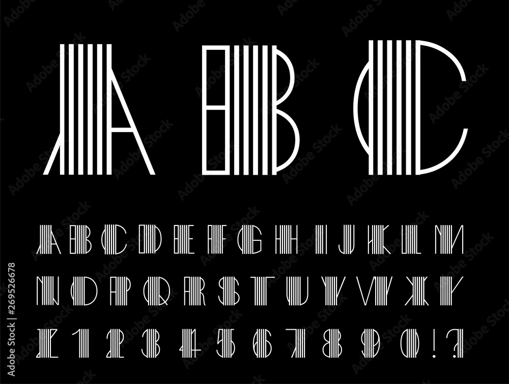 Abstract font. Abstract alphabet. Font design. Minimalist alphabet. Abc ...
