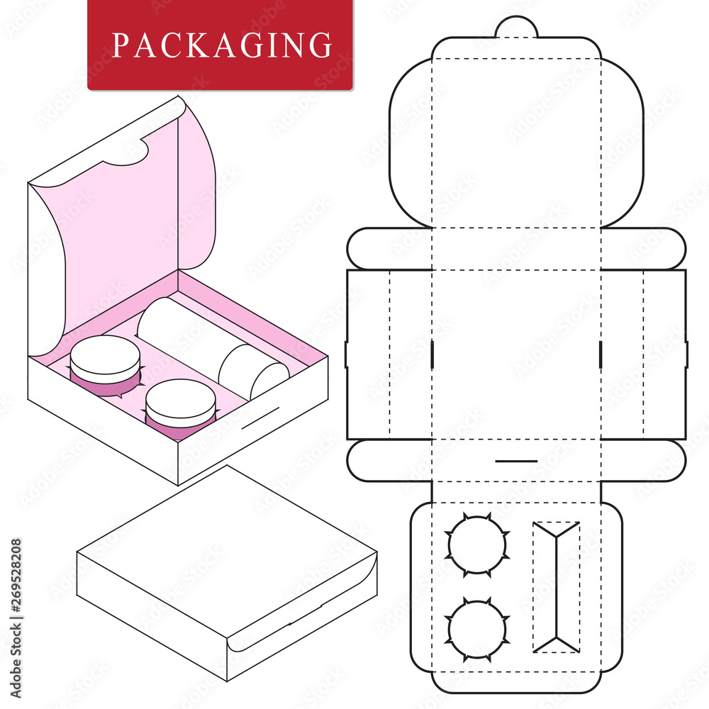 Vector Illustration of Box.Package Template. Isolated White Retail Mock ...