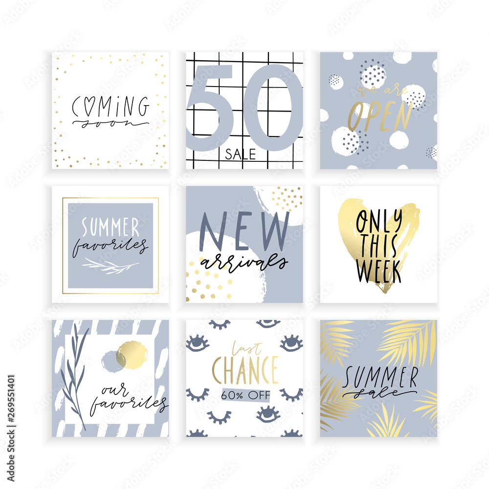 Summer Insta business, fashion, brand ad templates collection for posts ...