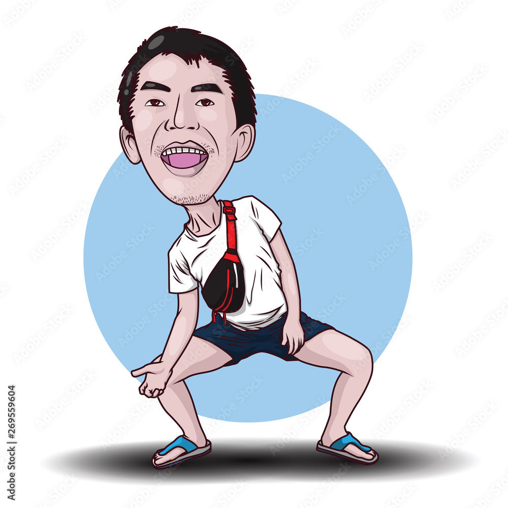 self caricature cartoon boy character Stock Vector | Adobe Stock