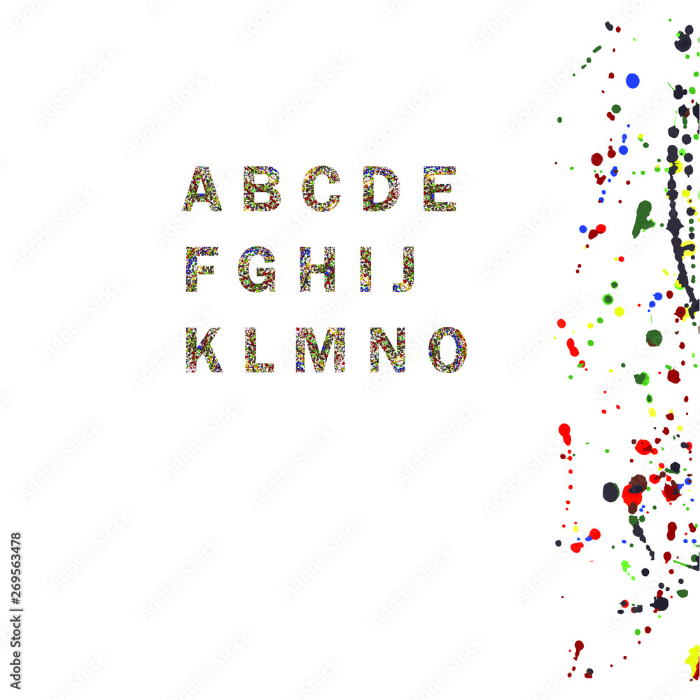 A B C D E F G H I J K L M N O - English alphabet, capital letters ...