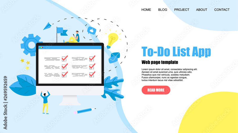 To-Do list apps. Task manager concepts. Online action plan concept ...