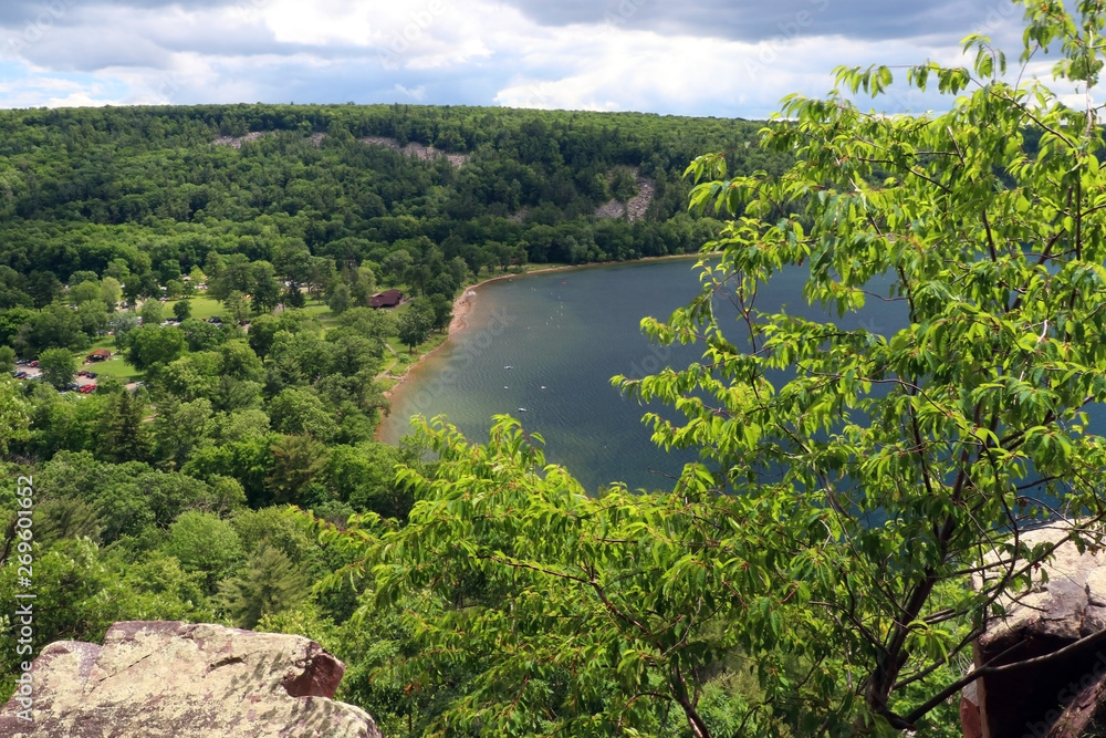 Wisconsin ice age nature background. Beautiful summer landscape with ...