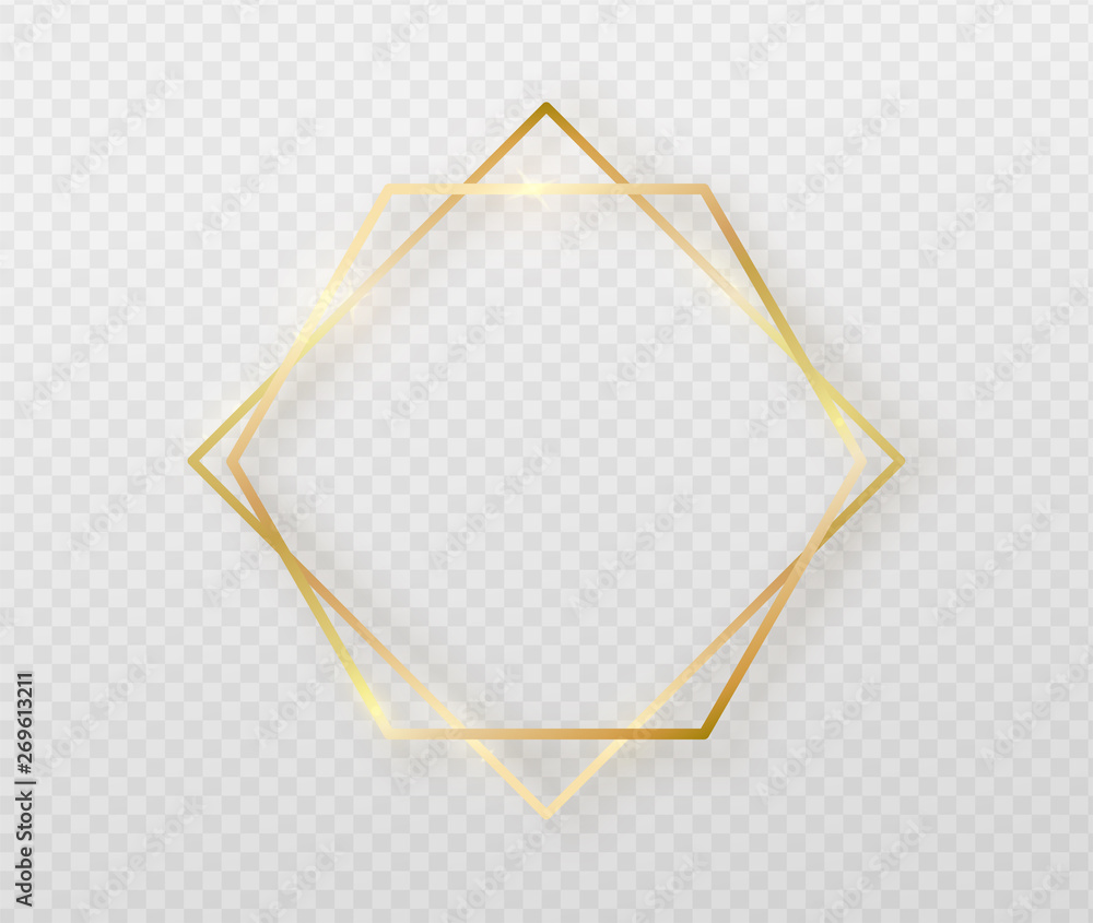 Golden border frame with light shadow and light affects. Gold ...