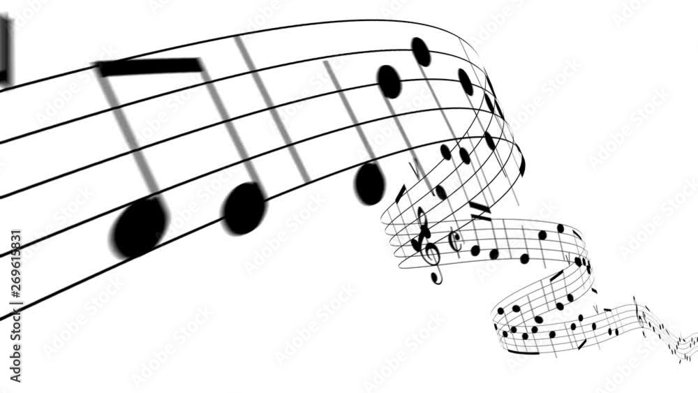 Beautiful Music Notes Flowing on White Background Like a Melody ...