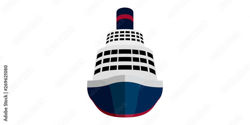 Isolated front view of a cruise ship - Vector Stock Vector | Adobe Stock