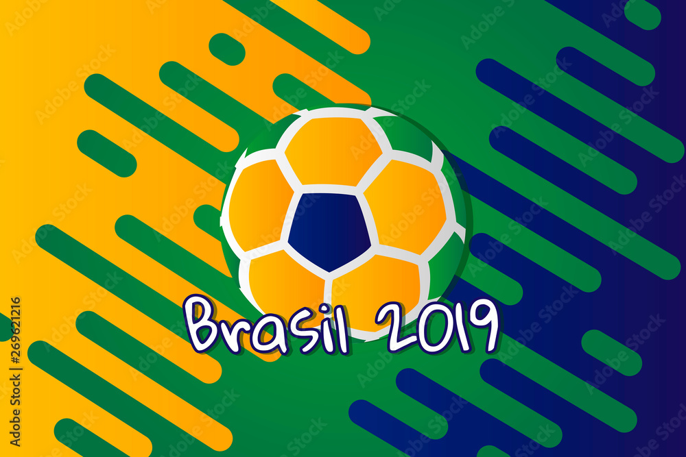 Brazilian Soccer logo 2019 with green, blue and yellow background ...