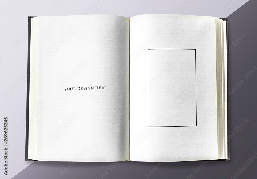 Book Pages Mockup on a Gray Background Stock Template | Adobe Stock