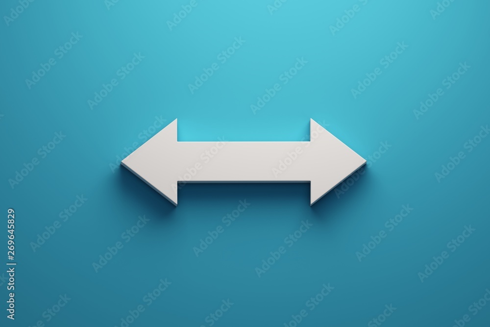 Turning arrow white color. 3D icon rendering illustration Stock ...
