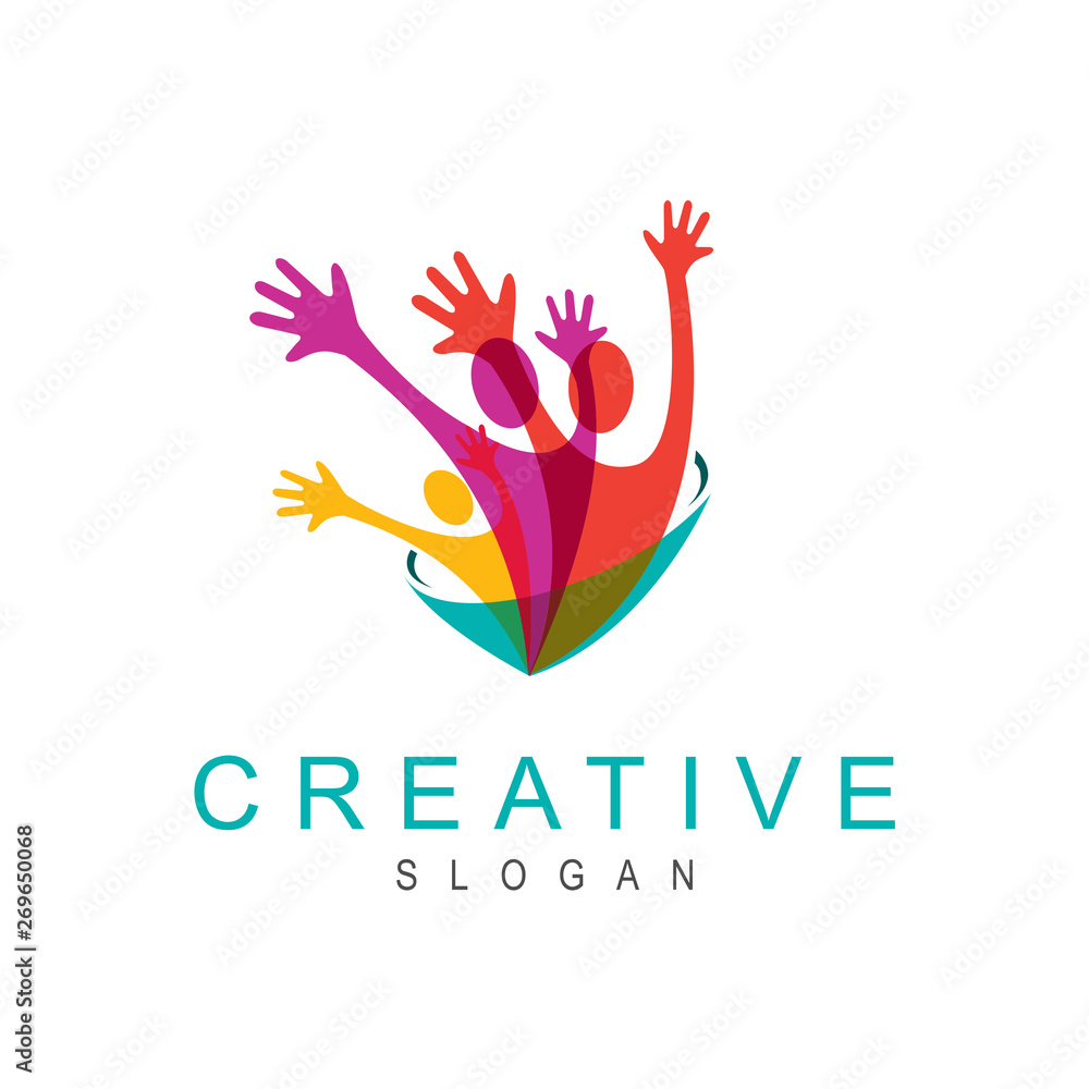 logo of unity of mankind +congratulations symbol Stock-Vektorgrafik ...