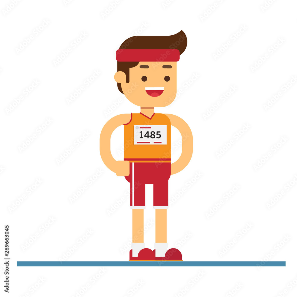 Man character avatar icon.Man fitness characters participating in long ...