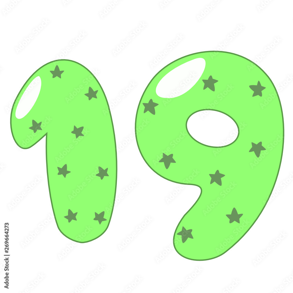 Number Nineteen Clipart