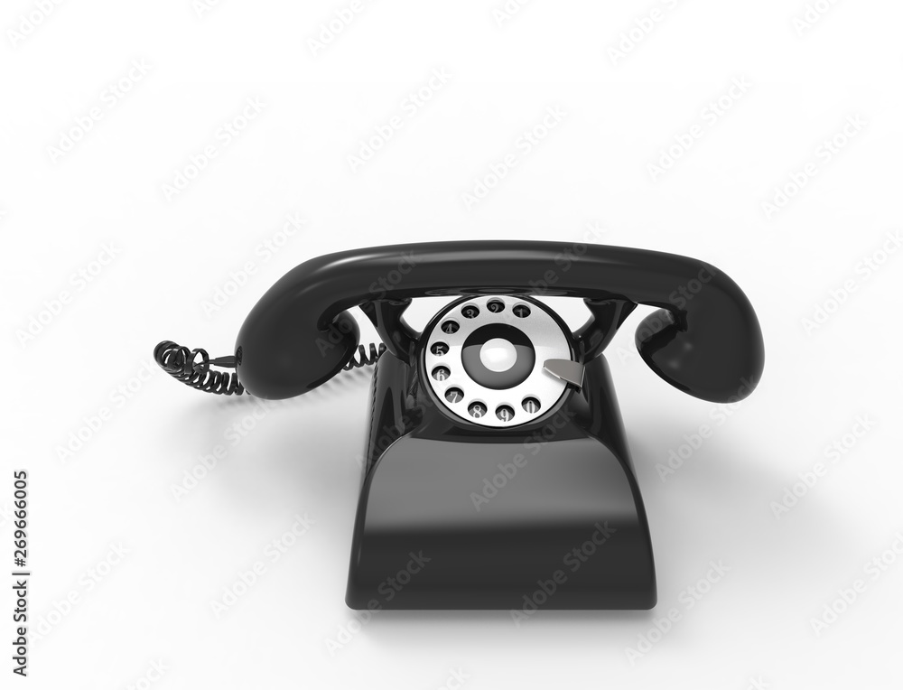 3D rendering of a classic vintage telephone isolated in white studio ...