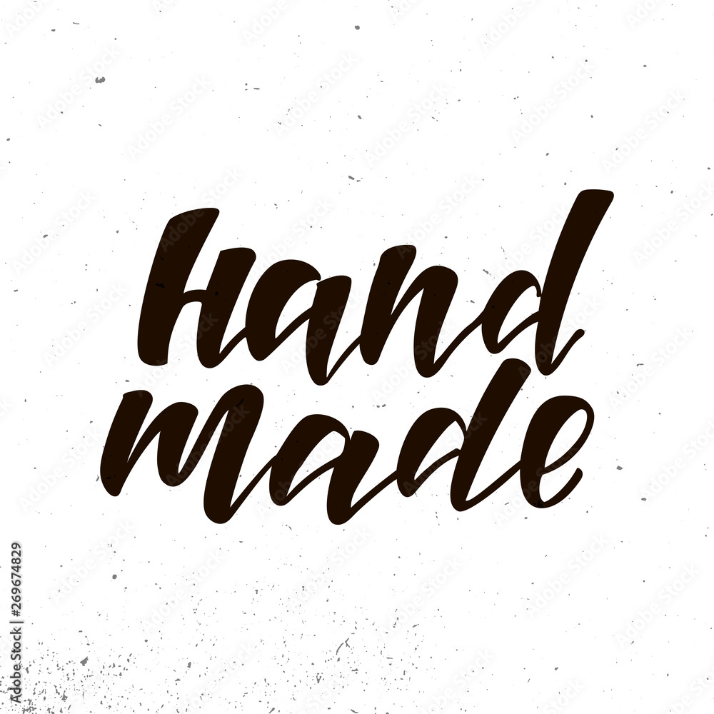 Handmade - hand lettering logo. Design print for label, sticker, card ...